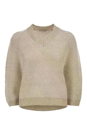 Peserico V-neck Sweater - Neutrals
