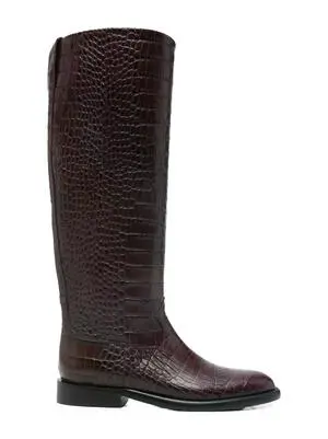 Paris Texas Montana Croc-effect Boots - Brown
