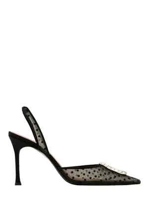 Amina Muaddi Camelia Polka-dot Pumps - White
