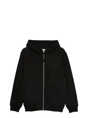 C.P. COMPANY Logo-embroidered Hoodie - Black