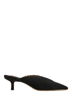 NAGHEDI Strada Woven Heeled Mules - Black