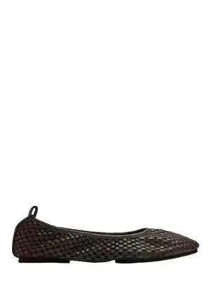 ST. AGNI Lattice-weave Ballet Flats - Brown