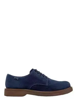 Camper Norman Suede Lace-Up Derby Shoes Blue