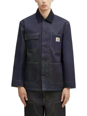 Carhartt Work In Progress Buttoned Corduroy-collar Jacket - Blue