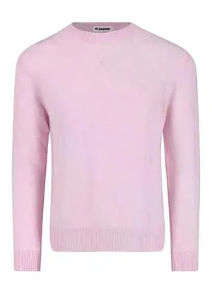 JIL SANDER Logo-embroidered Crew-neck Sweater - Pink