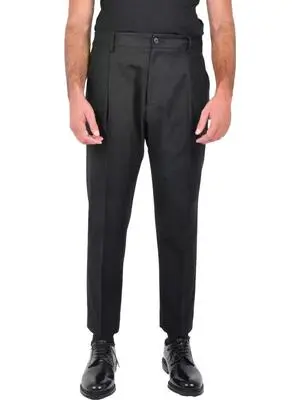 LOW BRAND Pleated Trousers - Black
