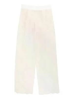Ermanno Scervino Wide-leg Textured Trousers - Neutrals