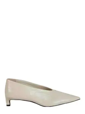 JIL SANDER Crinkled Pointed-toe Pumps - Neutrals