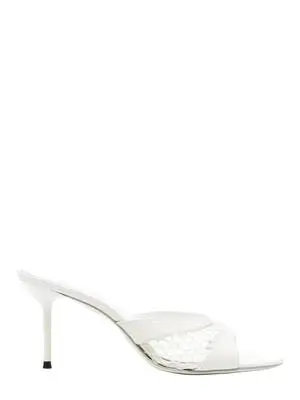 Paris Texas Lida Mesh Heeled Sandals - White