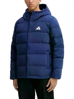 Adidas Hooded Logo-print Jacket - Blue