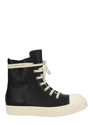 Rick Owens High-top Leather Sneakers - Black