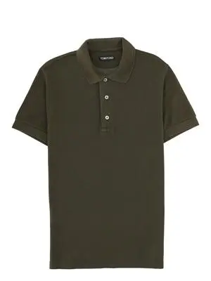 TOM FORD Lyocell And Cotton Polo Shirt - Military Green