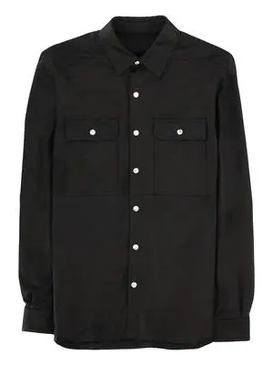 Rick Owens Leather Shirt Jacket - Black