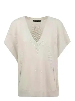 Fabiana Filippi V-neck Wool Top - Neutrals
