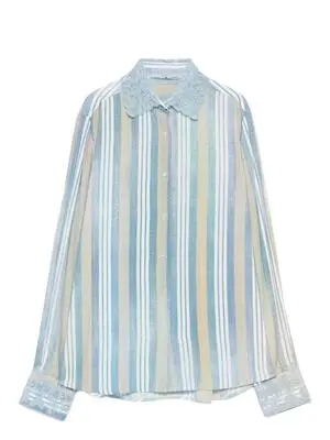Ermanno Scervino Striped Lace Shirt - Blue