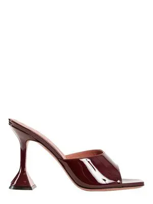Amina Muaddi Lupita Patent Mules - Red