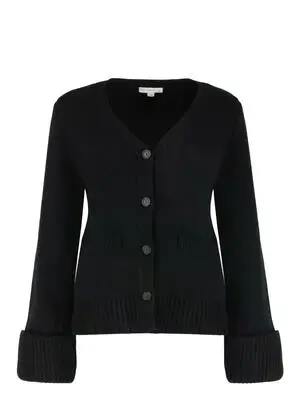 Vince Buttoned V-neck Cardigan - Black