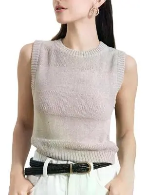 Brunello Cucinelli Striped Knitted Tank Top - Neutrals