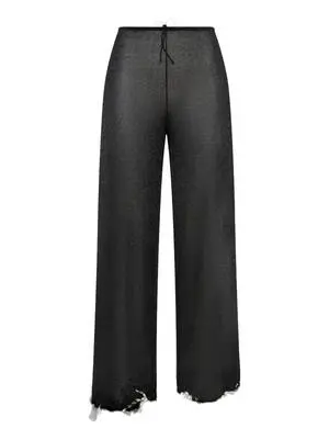 Oseree Lumière Plumage Straight-leg Trousers - Black