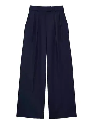 ANINE BING Pleated Palazzo Trousers - Blue