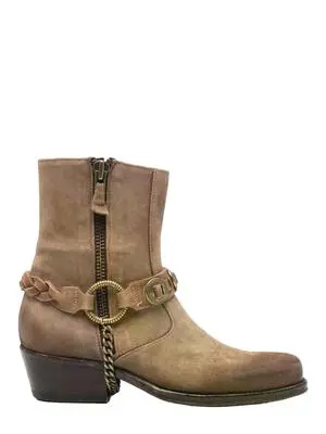 DAMY Chain-embellishment Ankle Boots - Brown