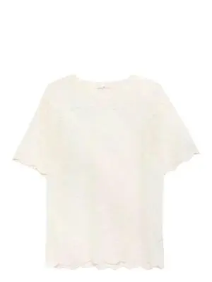 Ermanno Scervino Scalloped Lace Top - Neutrals