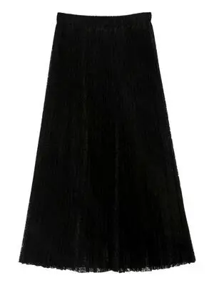 Ermanno Scervino Plissé Midi Skirt - Black