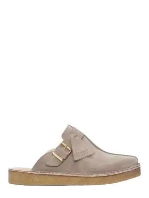 Clarks Trek Calf Suede Mules - Neutrals