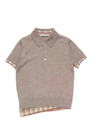 Acne Studios Melange Check Polo Shirt - Neutrals