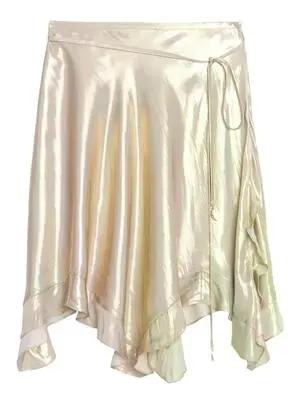 Zadig&Voltaire Jetos Ruffled Satin Mini Skirt - Neutrals