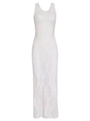 AMIR SLAMA X Jade Picon Openwork Sleeveless Maxi Beach Dress - White