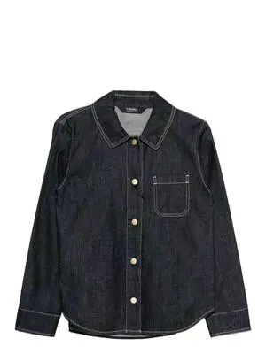 Max Mara Contrast-stitching Shirt - Blue