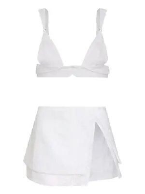 AMIR SLAMA X Jade Picon Cut-out Mini Skirt - White