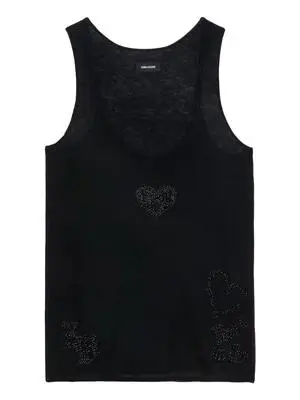 Zadig&Voltaire Lee Rhinestone Tank Top - Black
