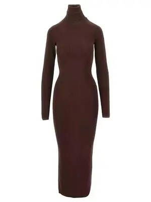 ENTIRE STUDIOS Roll-neck Midi Dress - Brown