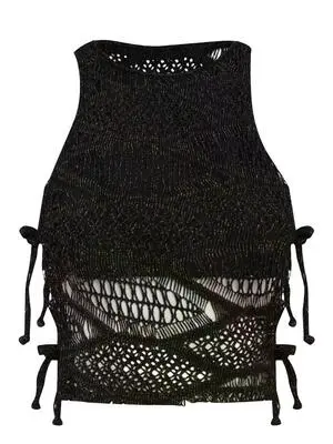 AMIR SLAMA X Jade Picon Tie-detail Sleeveless Tank Top - Black