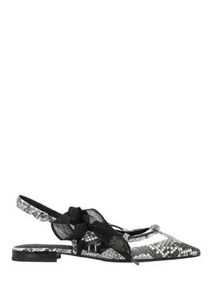Pinko Snakeskin-effect Flat Pumps - Grey