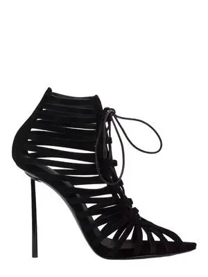 LE SILLA Cage Lace-up Ankle Boots - Black