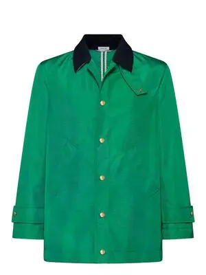 Thom Browne Corduroy-collar Overcoat - Green