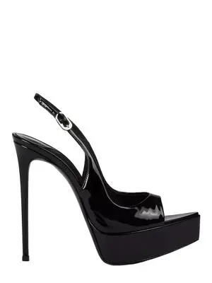 LE SILLA Peep-toe Slingback Pumps - Black