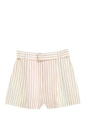 IRO PARIS Anemone Striped Belted Shorts - White