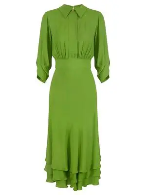 Elisabetta Franchi Buttoned Midi Dress - Green