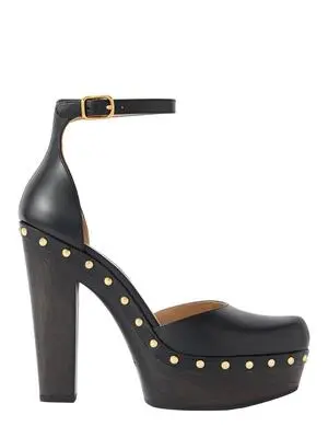 Chloé Lola Studded Leather Platform Pumps - Black