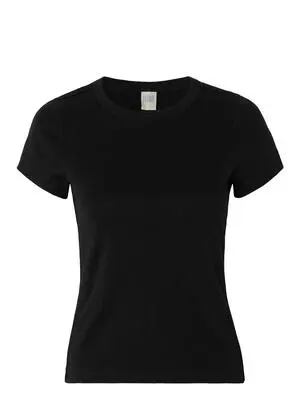 FLORE FLORE Car Baby Tee Ribbed Organic Cotton-jersey T-shirt - Black