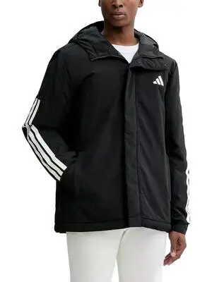 Adidas Hooded Three-stripe Jacket - Black