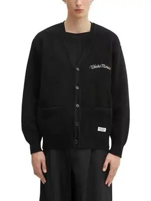 WACKO MARIA Embroidered V-neck Cardigan - Black