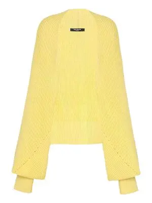 Balmain Ribbed Knit Cardigan - Yellow