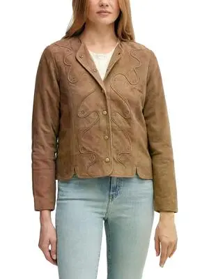 HOSS INTROPIA Embellished Buttoned Jacket - Brown