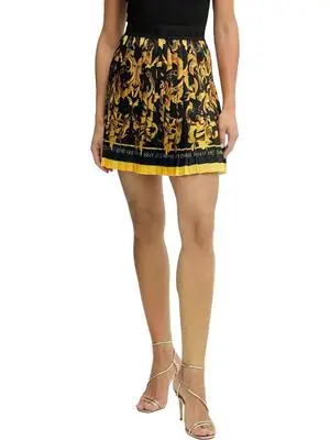 Versace Barocco-print Pleated Mini Skirt - Black
