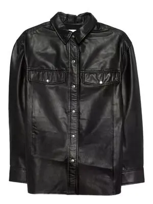 IRO PARIS Cabana Pocket Leather Shirt - Black